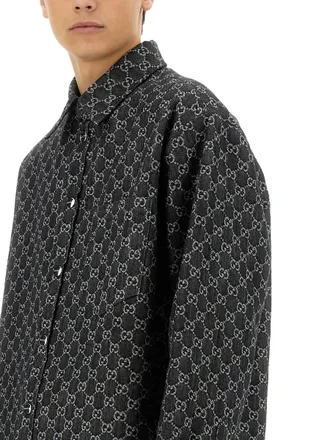 Gucci Reversible Wool and Denim Shirt - Charcoal