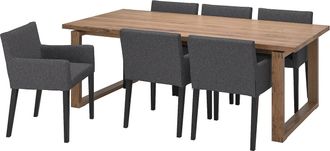 IKEA MÖRBYLÅNGA / MÅRENÄS Tisch und 6 Armlehnstühle