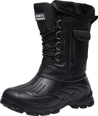 Santimon Bottes de Neige Homme &Eacute;tanche Chaussures Dhiver Ext&eacute;rieur Randonn&eacute;e Antid&eacute;rapant Confort Doubl&eacute; Chaud D&eacute;contract&eacute; Bottines Noir 43 EU