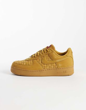 Nike Air Force 1 - Baskets basses r&eacute;tro en daim tiss&eacute; - Fauve-Marron