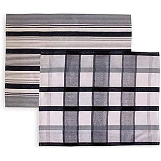 Soleil d'Ocre 712027 Paella Viel von 2 Geschirrhandtuch Jacquard Baumwolle Schwarz 50 x 70 cm