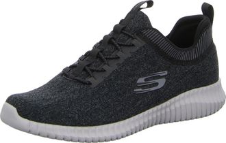 Skechers Herren Elite Flex Hartnell Slip On Sneaker, Black Gray Mesh Trim, 44 EU