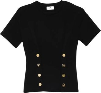 Elisabetta Franchi Femme, Blouses et Chemises, Noir, Taille: 40 FR Maglia 110