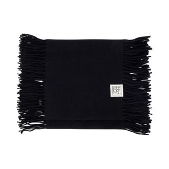 Toteme &Eacute;charpe &agrave; franges en cachemire - Femme - Accessoires - Noir - Taille: ONE Size