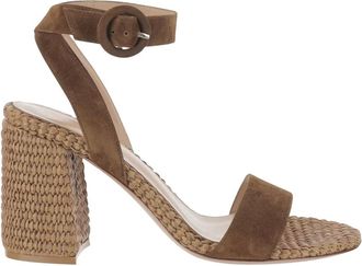 Gianvito Rossi Femme, Chaussures, Brun, Taille: 40 EU Sandales en Daim et Raphia