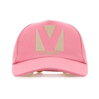 Valentino Garavani Femme, Accessoires, Rose, Taille: 57 CM Casquette de baseball en coton avec broderie