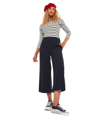 Joe Browns Damen Hose mit weitem Bein, tailliert, Blau, Gr&ouml;&szlig;e 38, Navy, 36