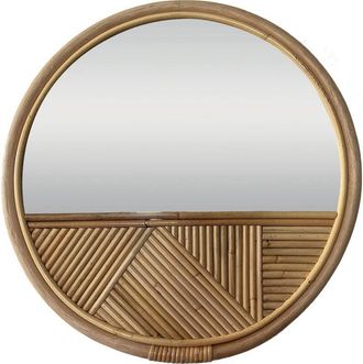 M&S Collection M&s - Miroir rond 40x40 cm en rotin naturel tress&eacute; et verre