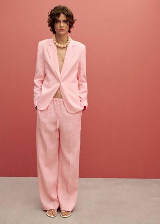 Mango Blazer costume lin rose clair - Femme - 32 - MANGO