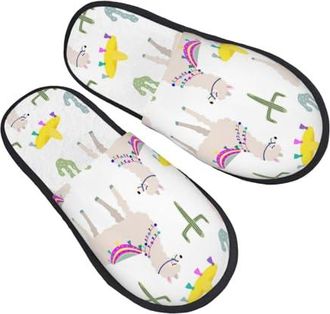 Generic Pantoufles En Feutre Cactus Lama Mexicain Portative Pantoufles En Coton Chaud Chaussons DInt&eacute;rieur Pour Chambre Spa Int&eacute;rieur L
