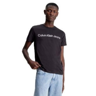 Calvin Klein Herren T-Shirt Kurzarm Core Institutional Logo Slim Tee Rundhalsausschnitt, Schwarz (Ck Black), S