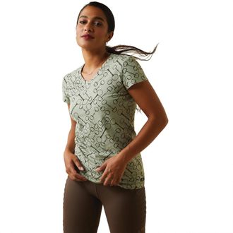 Ariat Womens Snaffle T-Shirt in Basil Heather Cotton, Size Medium, by Ariat