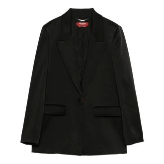 Max Mara Femme, Vestes, Noir, Taille: 36 FR Veste droite effet soie