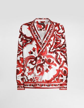 Dolce & Gabbana Hose Vanity Aus Twill Mit Majolika-print - Mann Hemden Multicolor 39