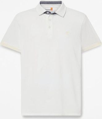Timberland Kurz&auml;rmeliges Baboosic Brook Oxford-Polohemd f&uuml;r Herren in Wei&szlig;, Herren, Wei&szlig;, Gr&ouml;&szlig;e