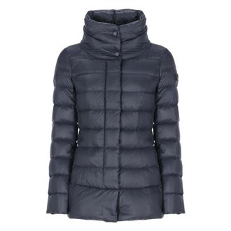 Peuterey Lange Daunenjacke mit konturiertem Steppdesign - - Jackets - Damen - Blau - XL