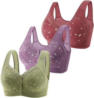 Generic Femmes Soutien Gorge sans Armature Grande Taille Brassi&egrave;R avec Ouverture Devant Brassi&egrave;Re en Dentelle Push Up Maintien Fort Soutien-Gorge Soutien-Gorg