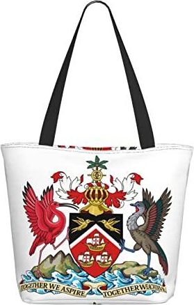 AOOEDM Sac shopping pour femme drapeau Trinit&eacute;-et-Tobago 33 x 27,9 x 17,8 cm. Le cadeau parfait pour la Saint-Valentin. Cest de la Saint-Valentin pour maman,