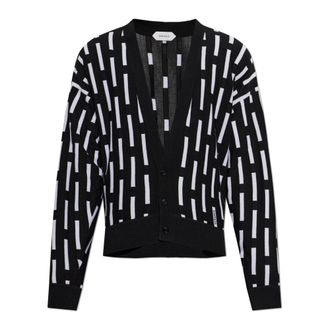 Versace Woll Cardigan Mit Besticktem Logo - - Knitwear - Herren - Schwarzk - XL