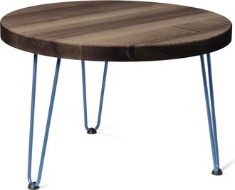 Lamofootwear Manufaktur Couchtisch rund aus Holz 60 cm | Beistelltisch Couch | Nachttisch Holz, Wohnzimmertisch klein, Kaffeetisch | Stärke: 40 mm, Farbe: Ebenholz