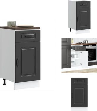 vidaXL Armoire de cuisine Kalmar noir bois ding&eacute;nierie - Armoire De Cuisine - Armoires De Cuisine - Meuble Bas D&eacute;vier - Meuble Bas D&eacute;vier De Cuisine