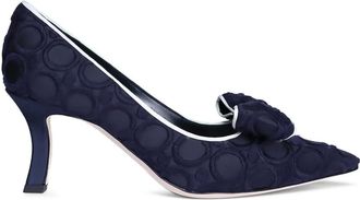 Manolo Blahnik escarpins Epirotes 70 mm &agrave; noeud appliqu&eacute; - Bleu