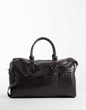 Asos sac polochon &agrave; motif tiss&eacute; emboss&eacute; marron
