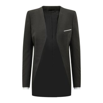Tom Ford Kragenlose Jacke aus Wolle und Seide - - Jackets - Damen - Schwarzk - S