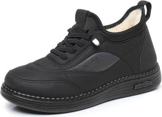 Generic Chaussures dhiver pour femmes, semelle souple, doublure peluche, antidérapantes et imperméables, entièrement doublées de fourrure. (Black,40)