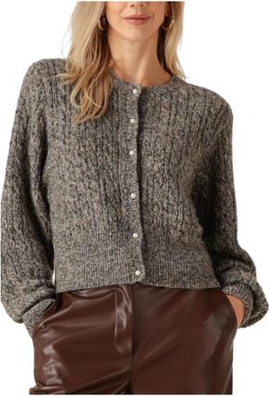 Modstr&ouml;m Brauner Cardigan f&uuml;r Gem&uuml;tliche Wintertage - - Knitwear - Damen - Grau - M