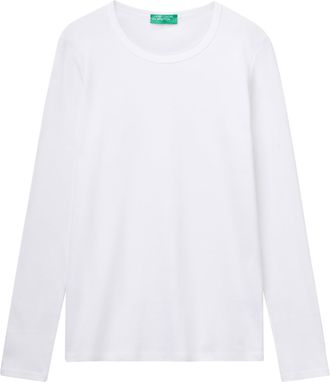 Benetton Damen 3GA2E16F9 T-Shirt, Optisches Wei&szlig; 101, XX-Small