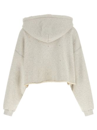 Golden Goose Crystal-Appliqu&eacute; Cotton Terry Hoodie - Beige