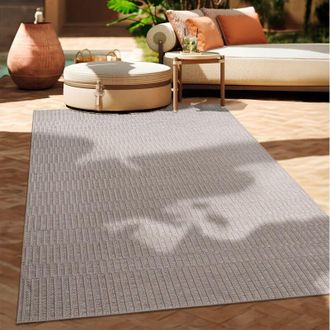 Paco Home Paco Home Outdoor Teppich Flachgewebe modern Boho Ethno wetterfest Au&szlig;enbereich 160x220 cm, Beige 5