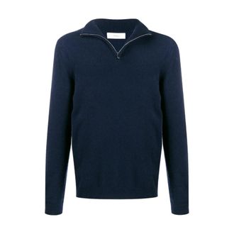 Pringle Of Scotland Homme, Pulls, Bleu, Taille: S Pull en M&eacute;rinos &agrave; Demi-Fermeture &Eacute;clair