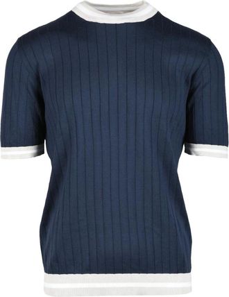 Eleventy Homme, Pulls, Bleu, Taille: 2XL Pull en maille &agrave; col rond
