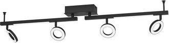 Eglo LED Deckenstrahler Cardillio 2, 4-flammige Deckenlampe mit schwenkbaren Spots, Deckenleuchte aus Kunststoff und Metall in schwarz, Deckenspot warmweiß