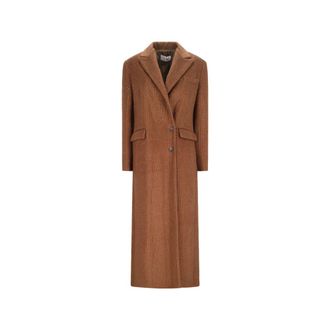 Giuseppe Di Morabito Double Breasted Coat With Macro Rhinestone All Over - - Coats - Damen - Braun - S