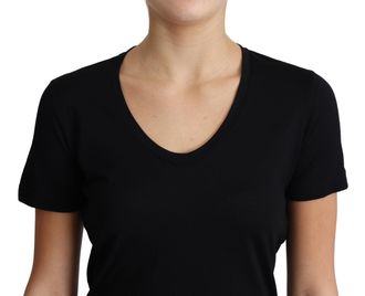 Dolce & Gabbana Womens Black Wool Round Neck Short Sleeves T-Shirt