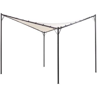 Beliani Tonnelle de jardin avec Structure en Acier 300 x 300 cm et Toile Beige Aventine