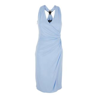 Versace Femme, Robes, Bleu, Taille: 36 FR Viscose-Jersey Midi Dress