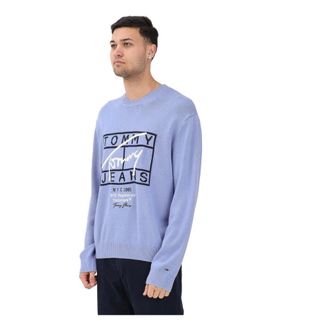 Tommy Jeans Homme, Pulls, Bleu, Taille: XL Signature Logo Sweater