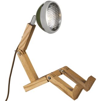 Piffany Copenhagen MR WATTSON Original LED Tischlampe MINI Esche natur Metall Army Green