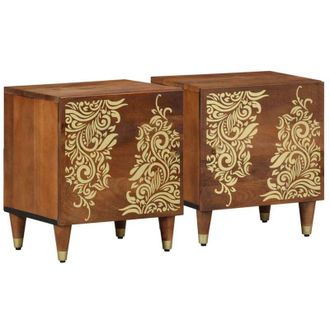 vidaXL Cabinet de chevet 2 pcs marron miel 40 x 33 x 46 cm Vidaxl