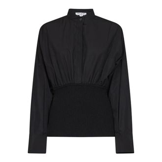 Alaia Hemd aus Baumwollpopeline mit Raffung - - Blouses & Shirts - Damen - Schwarzk - M