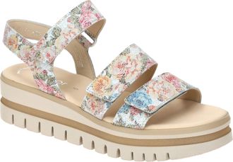 Gabor Damen Riemchensandalen, Frauen Sandalen,Sommersandalen,bequem,flach,Sommerschuhe,Freizeitschuhe,offene Schuhe,Weiss/Multic.,38 EU / 5 UK