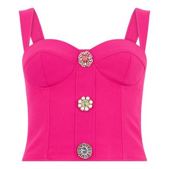 Moschino Oberteil mit Herz-Ausschnitt - - Tops - Damen - Rosa - S