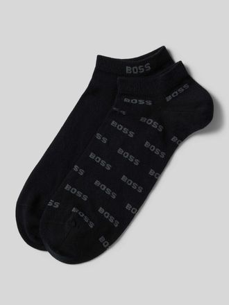 HUGO BOSS Sneakersocken mit Allover-Label-Print im 2er-Pack