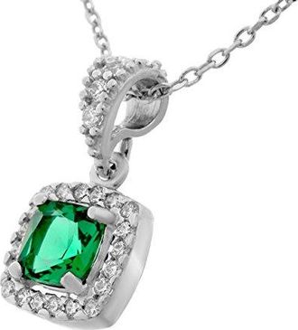 Orphelia Femme 925 Argent Baguette fuselée Vert Oxyde de Zirconium