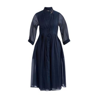 Max Mara Femme, Robes, Bleu, Taille: 36 FR Robe chemise en organza