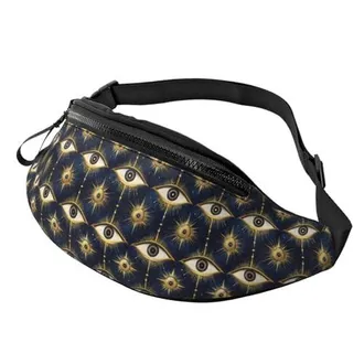 Generic Imprim&eacute; Yeux Bleus Et Or Sac De Voyage R&eacute;glable Sac &Agrave; Bandouli&egrave;re L&eacute;ger Sacoche Ceinture Pour V&eacute;lo &Agrave; Dos Shopping Festival 14X35Cm